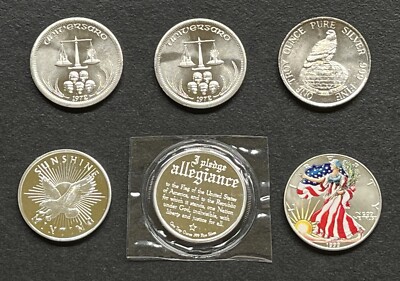 1oz .999 Fine Silver Rounds(x6) ~ Various Designs | eBay