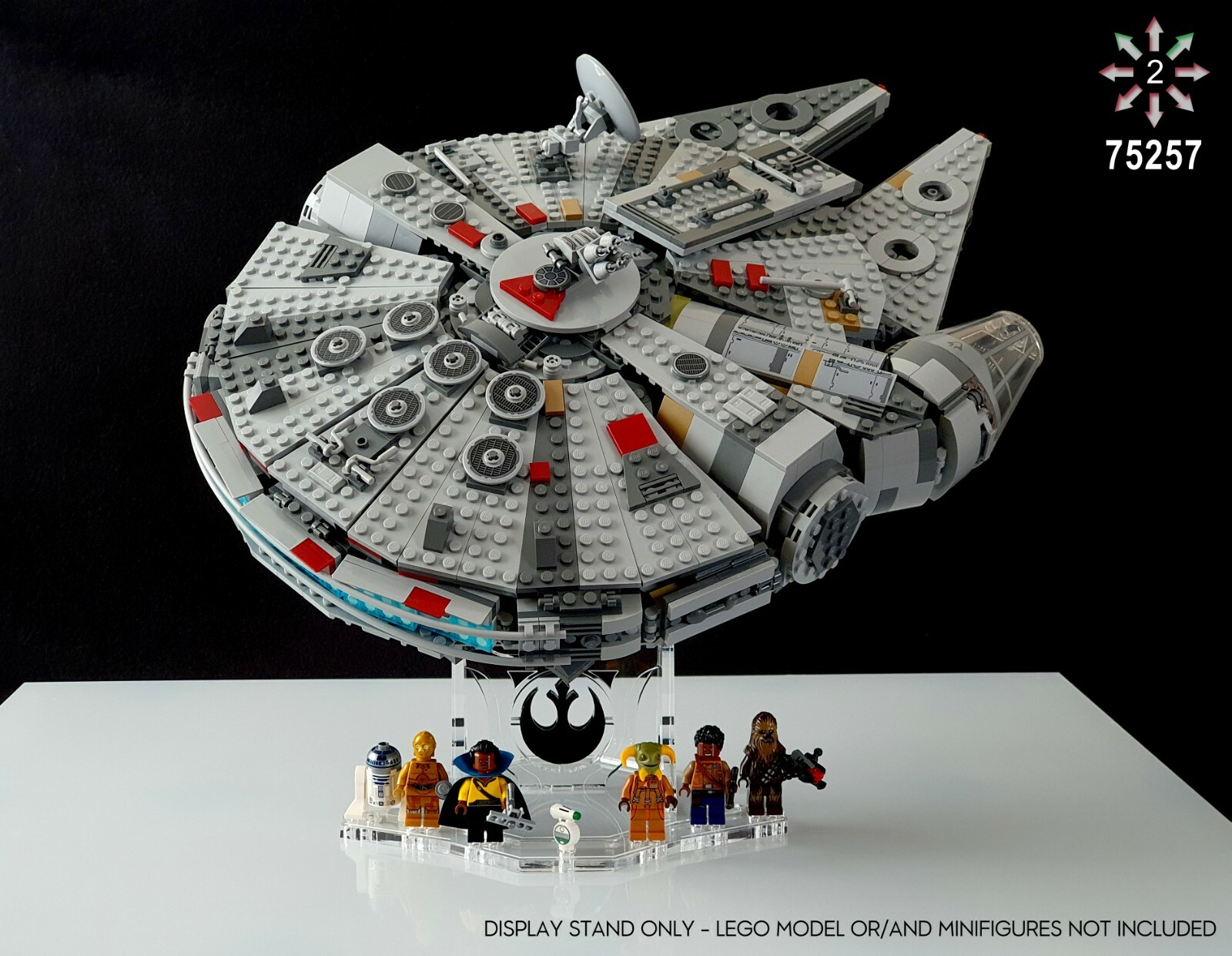 Display stand angled BK-(36°) for Lego 75389-75257-75212-75105-4504 M(D ...