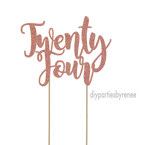 Cake Topper - Twenty Four - 24th - 20+ Colours - NEXT DAY POST | eBay ...