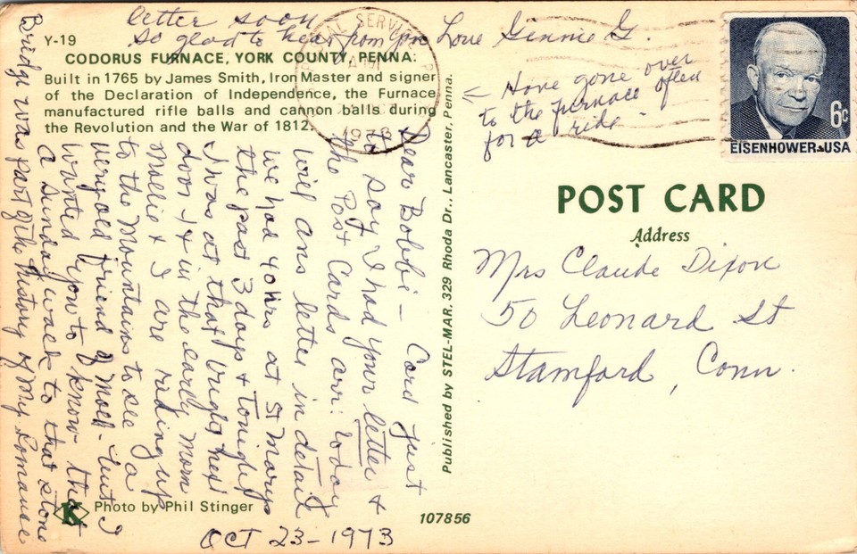 Postcard Pennsylvania Codorus Furnace York County Revolutionary War ...