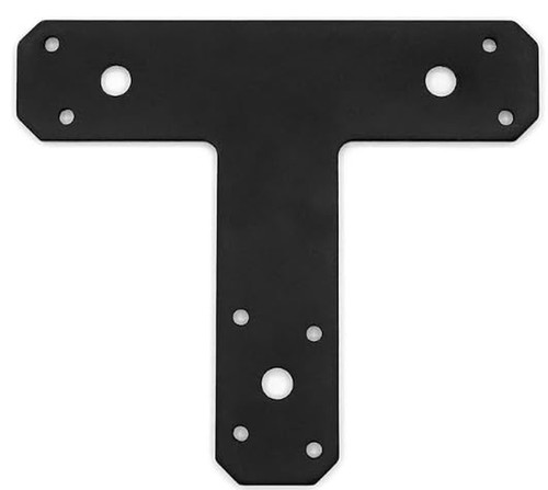 1 Pack T-Shaped Plate, Black Steel Wood Furniture Joint Post to Beam ...