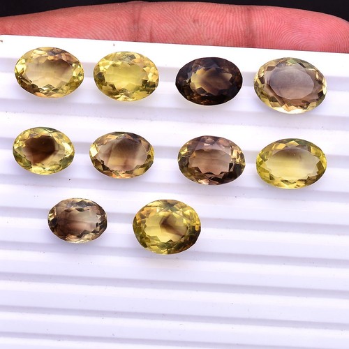 VVS 10 Pcs Natural Bio Lemon Quartz Oval Cut 13mm-14mm Sparkling Loose ...