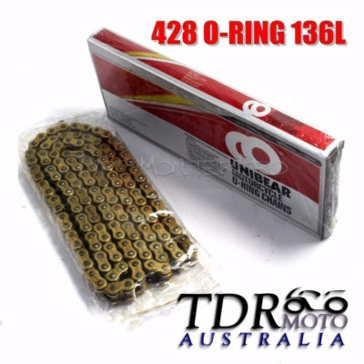Heavy Duty O-Ring Chain 428H-136L Drive Chain Motorcycle Dirt Pit Bike ...