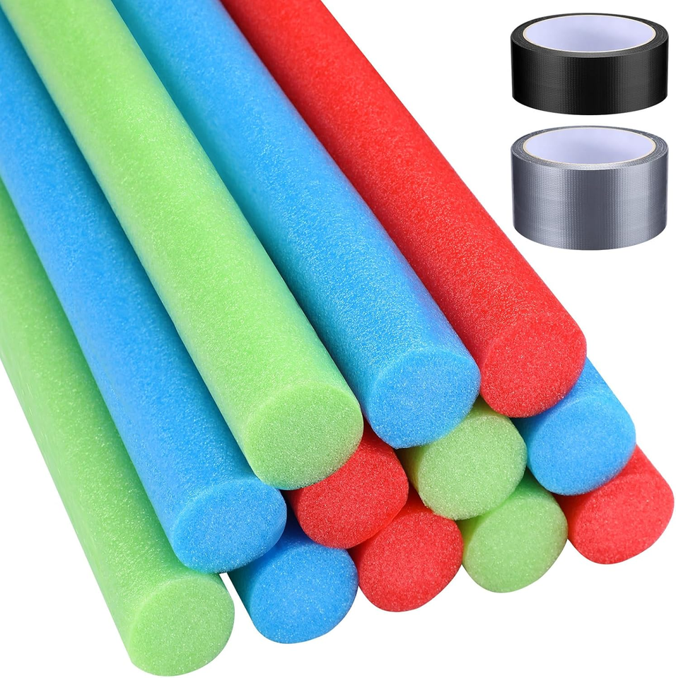 12 Pcs 1.5 X 30 Inch Pool Swim Noodles with Tapes Foam Pool Noodles ...