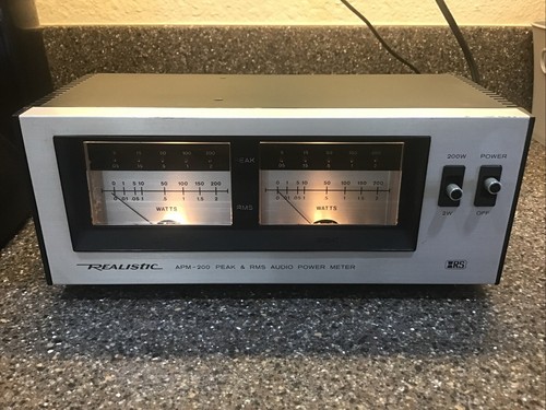 Realistic APM-200 Peak & RMS Audio power, meter, 42–2102 AC 120 V 60 Hz ...