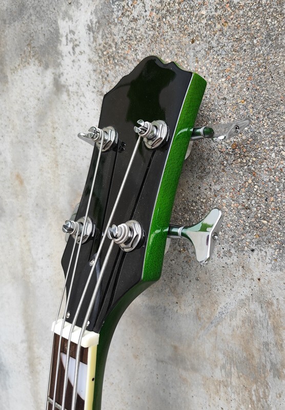 Left-Handed Green Electric Bass 4 string Rosewood Fingerboard Maple ...