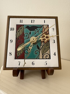 Tile Bird Clock/All Fired Up/Canada/ 4 1/4 Inch Square Tile With Stand ...
