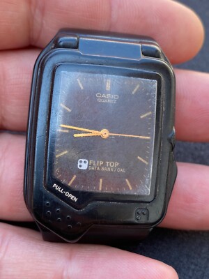vintage watch casio FTP-30 flip top calculator databank for parts | eBay