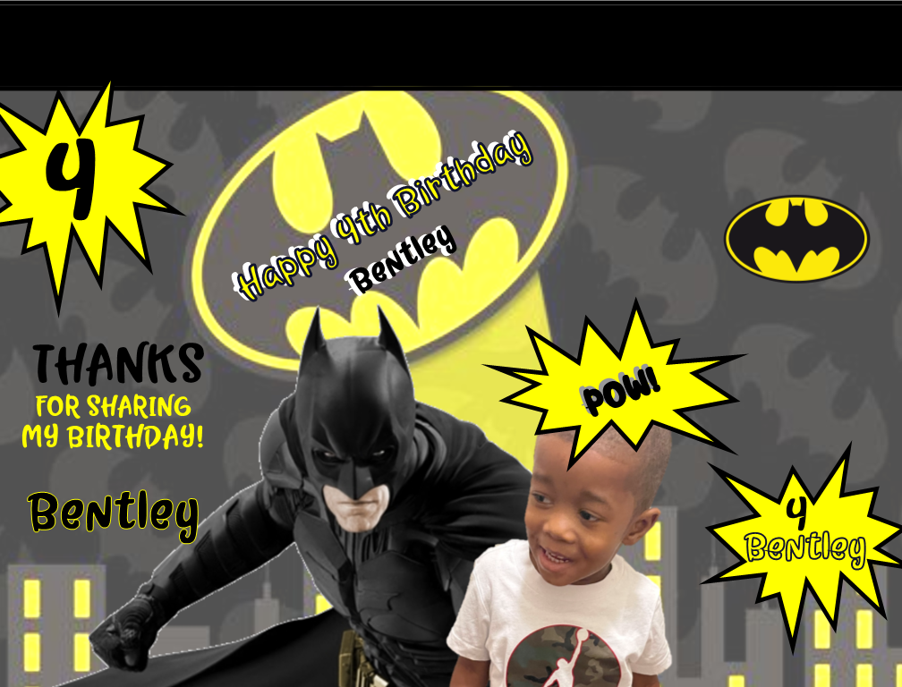 Batman Party Labels Pair Of Vintage Batman Strips Plastic Adhesive