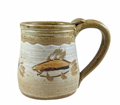 Jim Reinert Studio Art Pottery Stoneware Handmade FISH Coffee Mug ...
