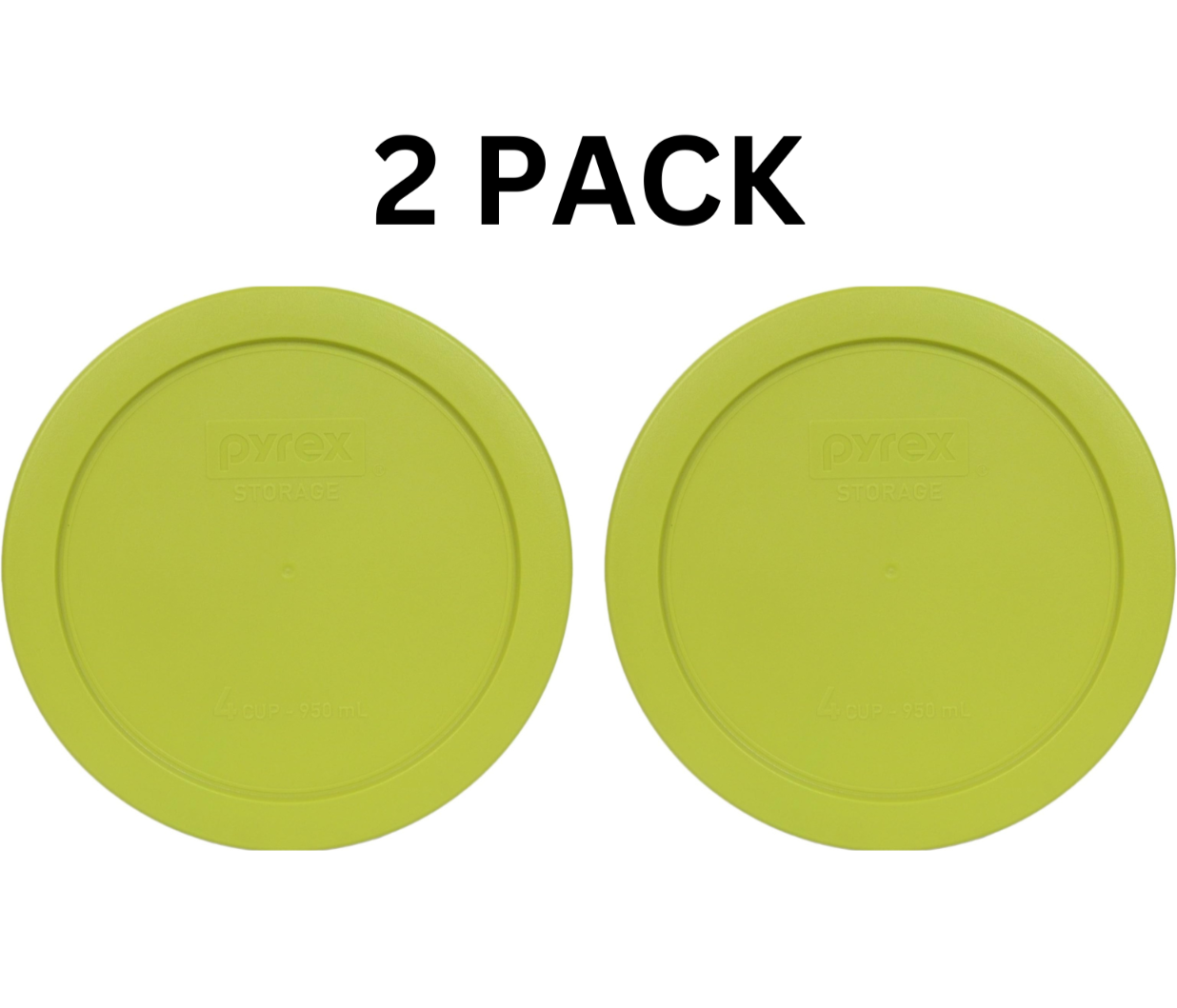 Pyrex Replacement Lid 4 Cup Storage Cover 6" Round 950 mL Green (2 Pack ...