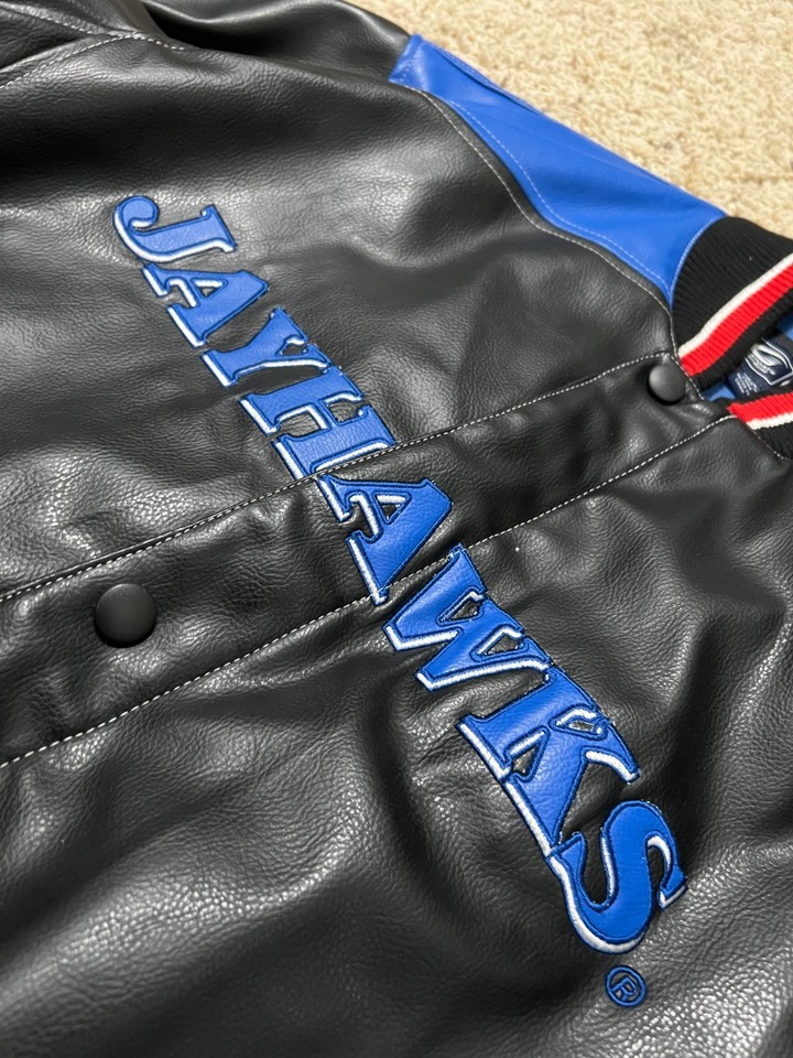 University of Kansas Jayhawks Carl Banks KU Leather Jacket L | eBay