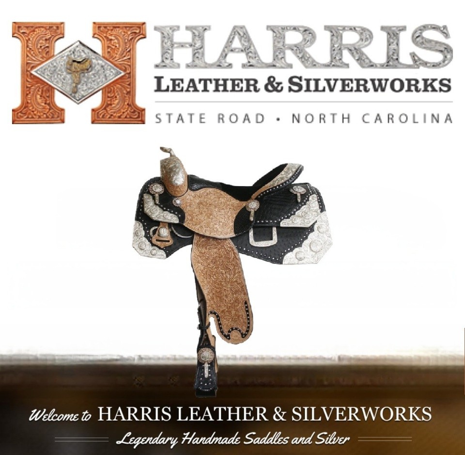 HARRIS LEATHER WORKS STERLING SILVER SHOW HALTER - WEANLING MINI HORSE ...