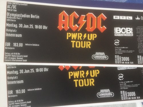 2x AC/DC BERLIN 30.06. Stehplätze Innenraum Konzert Karten Tickets ...