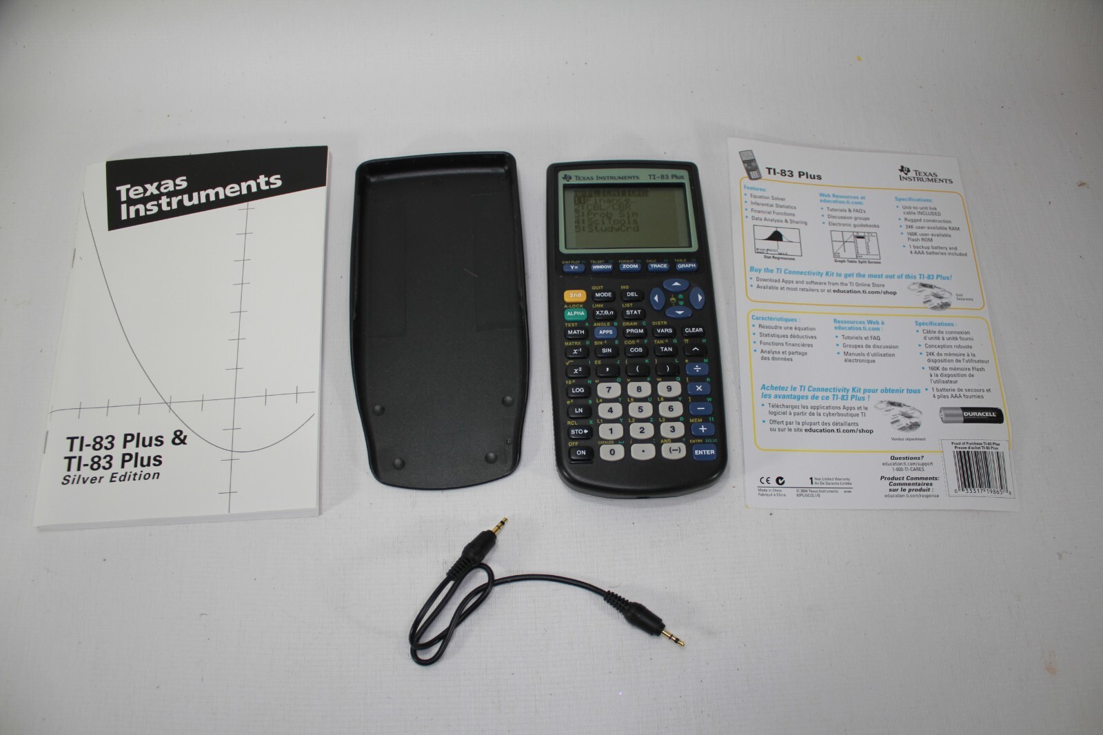 TEXAS INSTRUMENTS T1-83 PLUS GRAPHING CALCULATOR WITH MANUAL | eBay