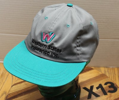 VINTAGE WESTERN STATE INSURANCE INC HAT GRAY/GREEN STRAPBACK USA MADE ...