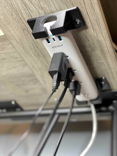 Universal Power Strip Holder/Hanger, Under Tables, Desks or Against the ...