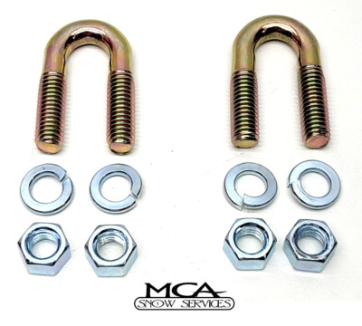 Western Fisher Chain (2) U Bolt Kit 3/8" x 1.5" A6148K 90453 90496 ...