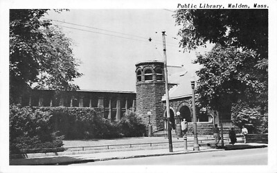 Malden Public Library Street View Malden,MA 1950's Postcard | eBay