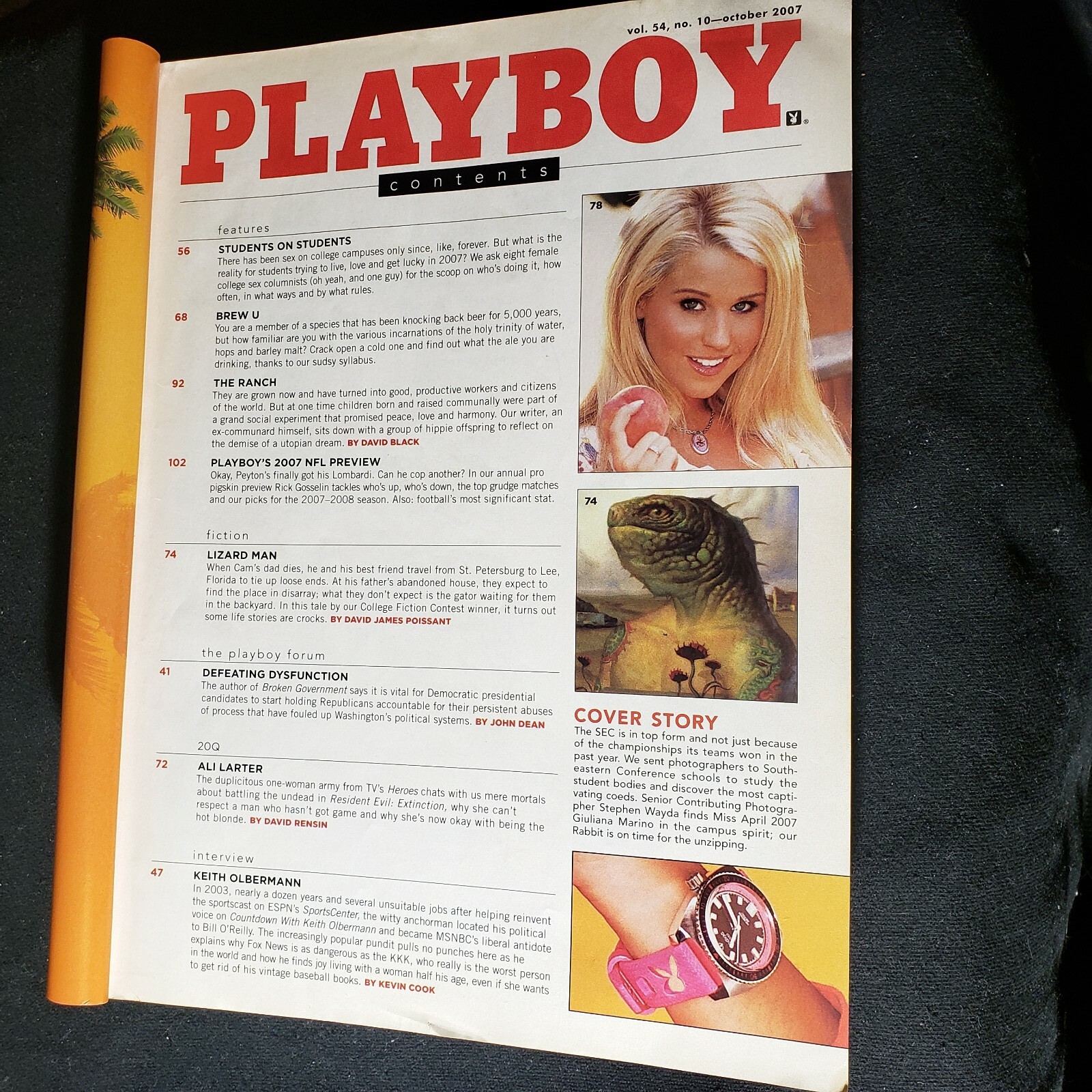 Playboy Magazine October 2007 - Alicia Machado, Girls of the SEC VOL 54 ...