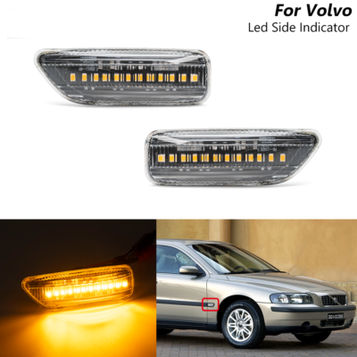 2x Clear Led Side Marker Turn Signal Light For Volvo S60 S80 MK1 XC70 ...