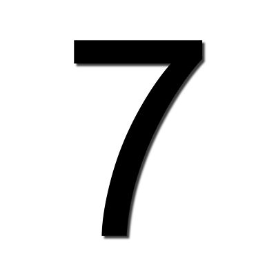 Floating HOUSE NUMBER Arial 7 acrylic large cool stylish modern gloss ...