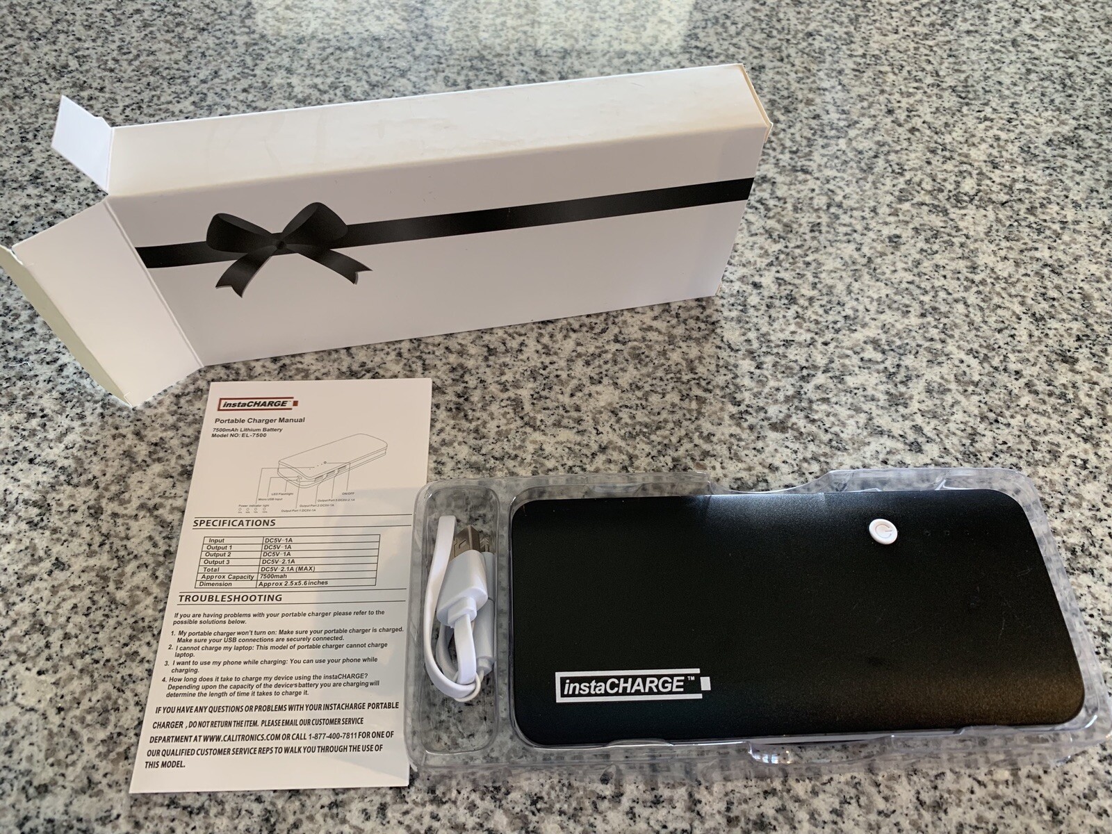 Instacharge Portable Charger New Black Free Ship | eBay