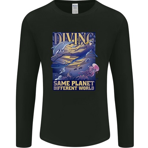 Diver Same Planet Different World T-Shirt À Manches Longues Pour Hommes ...