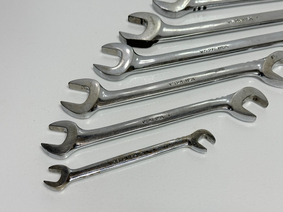 Snap-On Tools USA 6pc SAE 4-Way Angle Open-End Wrench Set Lot, VS12 ...