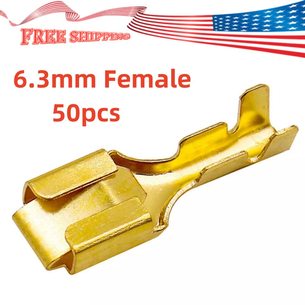 1/4 Inch (6.3Mm) Female Spade Quick Splice Crimp Terminals Crimp ...