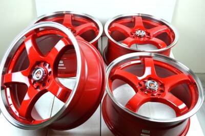 17" Red Rims Tiburon Sonata Veloster Honda Element CRV HRV 5x100 5x114 ...