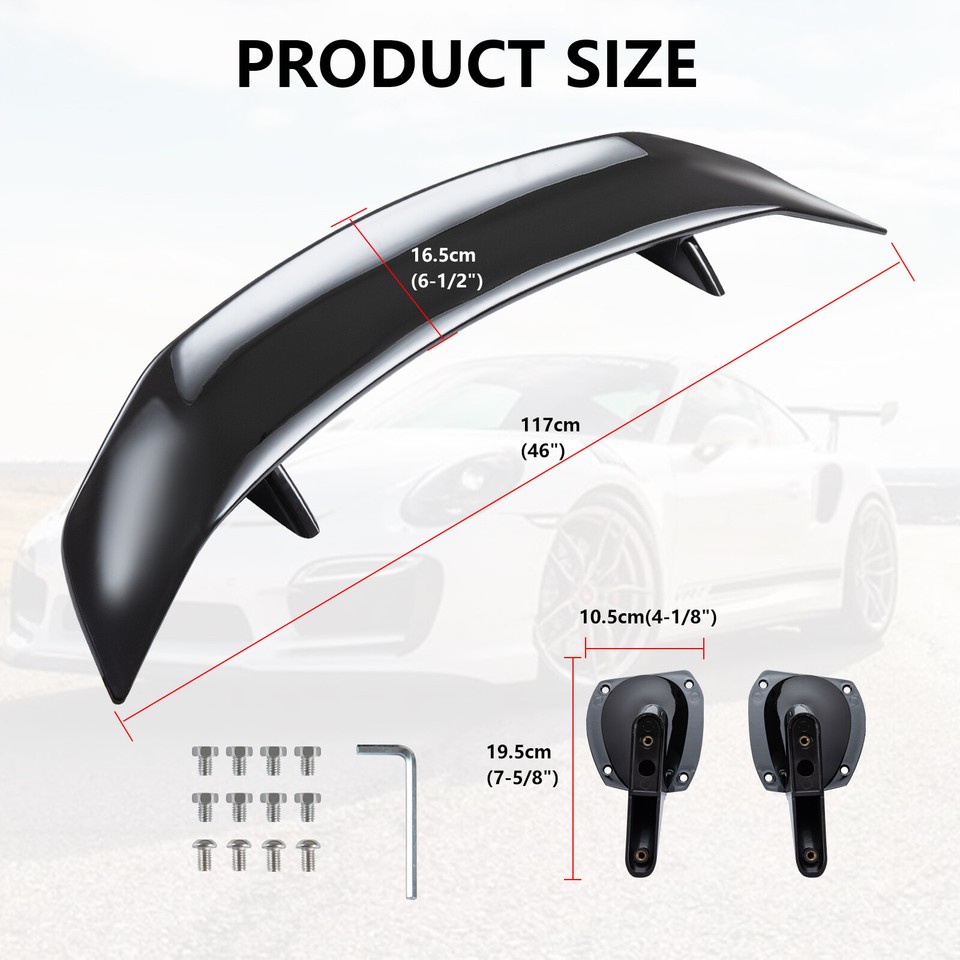 Glossy Black 46" Car Rear Trunk Spoiler Lip Wing Racing For Pontiac ...