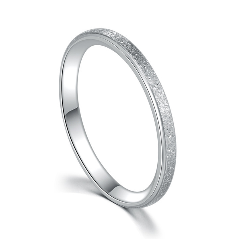 2mm Silver Gold Plated Stainless Steel Stackable Stardust Ring Band SZ ...
