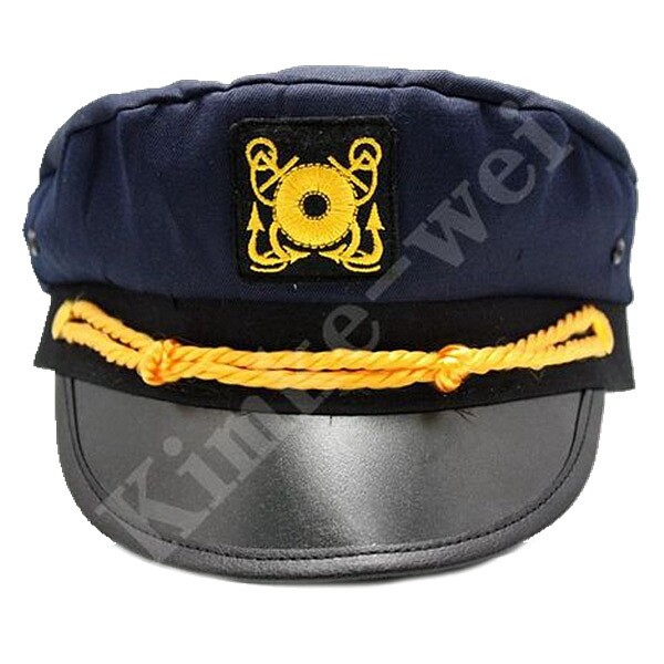 Dark Blue Yacht Captain Skipper Sailer Boat Cap Hat New | eBay