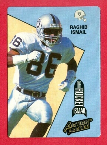 1993 ACTION PACKED (FB) Raghib Ismail "THE ROCKET" EMBOSSED RC CARD ...
