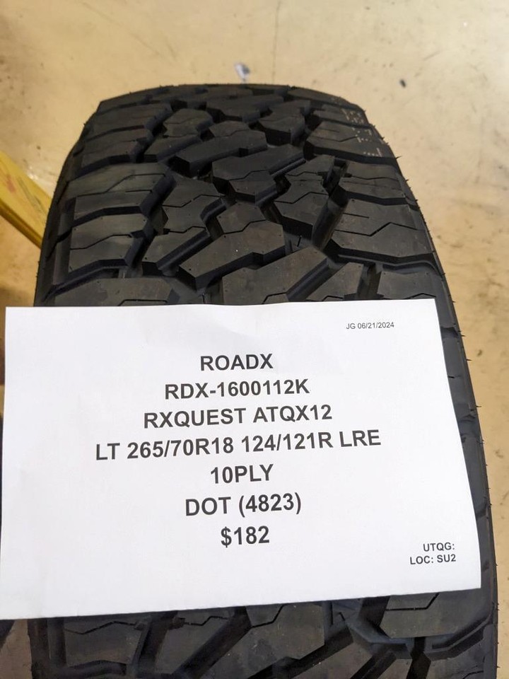 ROADX RXQUEST ATQX12 LT 265 70 18 124/121R LRE 10PLY TIRE 1600112K CQ3 ...