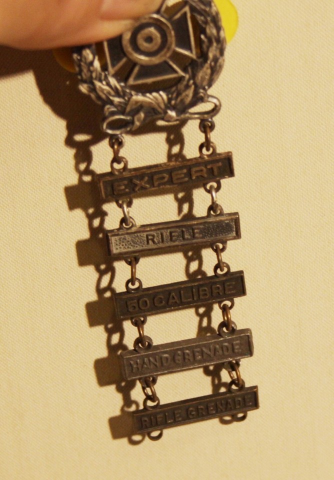 US Army Marksman Qualification Badge With 5 Bars Grenade Rifle Expert ...