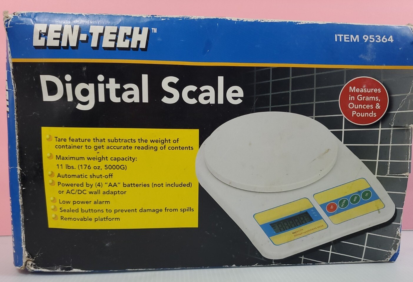 CEN-TECH 95364 White PVC 5 kg Digital Scale with LCD Monitor Box 38 | eBay