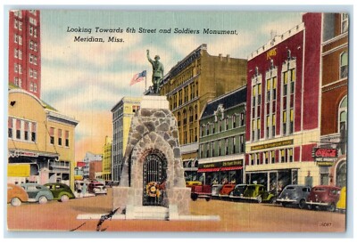 Looking Towards 6TH Street And Soldiers Monument Meridian Mississippi ...