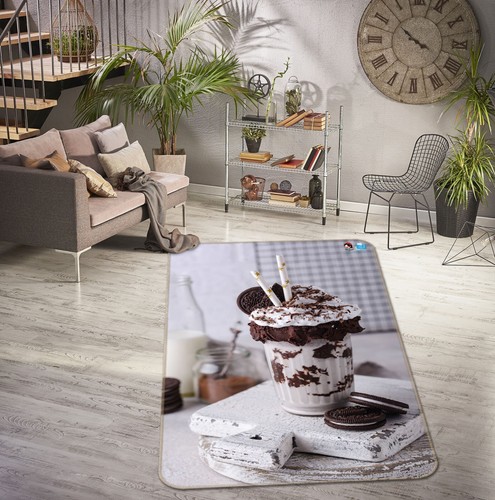 3D Chocolate Chip Cookie Dessert ZHUA3944 Game Non Slip Rug Mat Photo ...