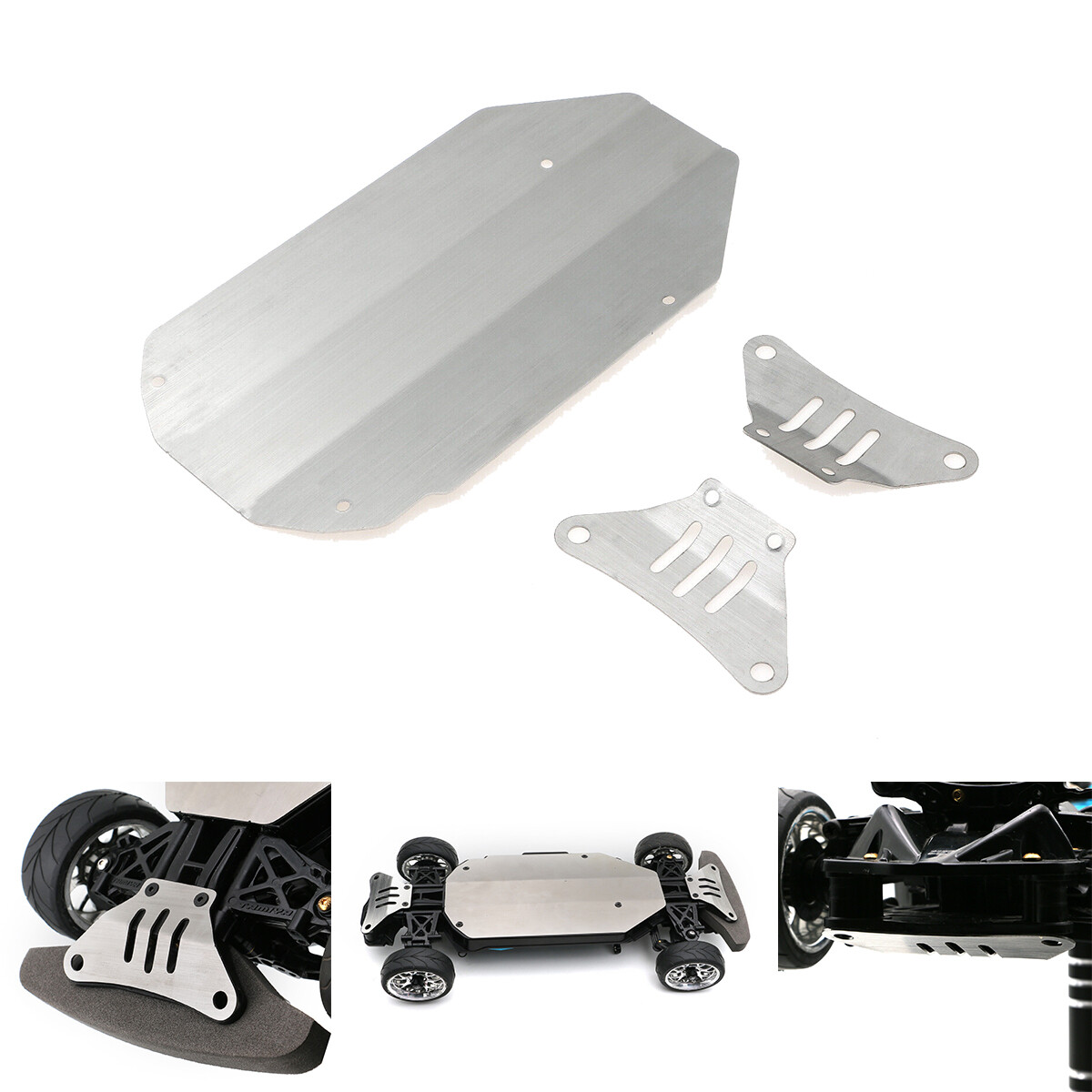 Stainless Chassis Armor Axle Protector Skid Plate For TAMIYA TT02 1/10 ...