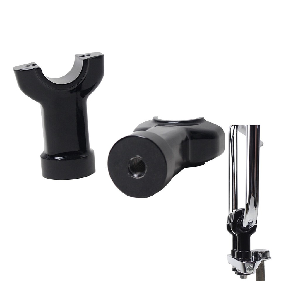Black Straight Breakout Riser Clamp Kit for Harley 18-23 FXBR FXBRS 1 1 ...