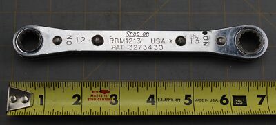 Snap On Tools RBM1213 Double Box End RATCHETING Wrench 12mm x 13mm ...