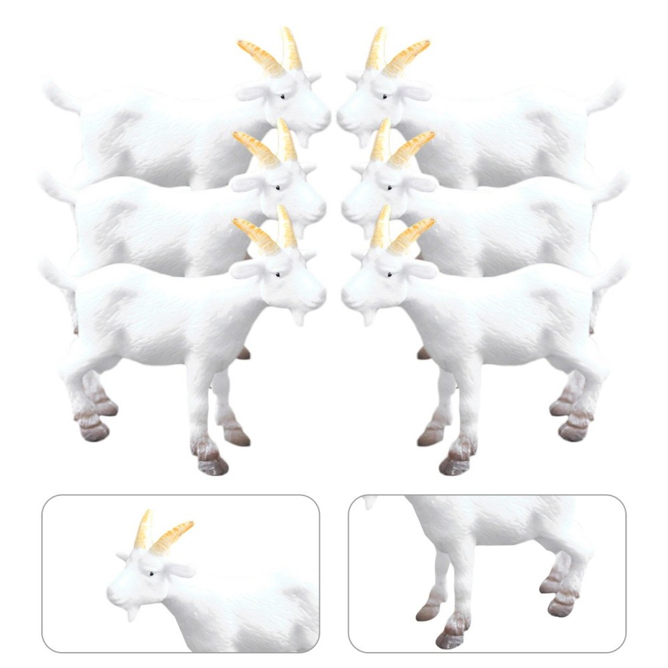 6Pcs Small Goat Crafts Tiny Decorative Goat Decors Realistic Goat ...