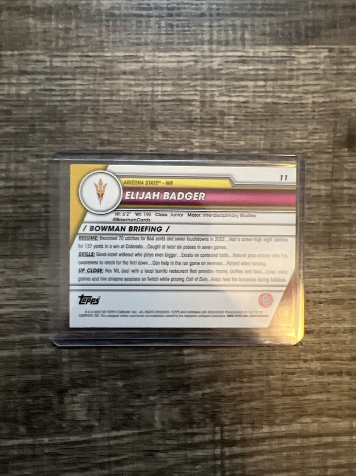 2023 Bowman U Chrome Sapphire Elijah Badger #11 1st Bowman | eBay