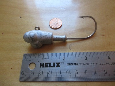 10 - 3 OZ Bubble Head Smiling Bill Jig Heads Striped Bass Fluke Lures ...