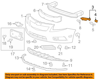 2004-2016 GM Aveo Front Bumper Grille Bumper Components Side Retainer ...