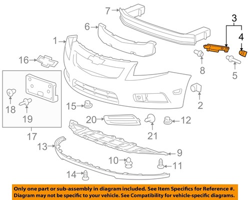 2004-2016 GM Aveo Front Bumper Grille Bumper Components Side Retainer ...