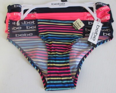 bebe Intimates Women's 3 Pair Pack Hi-Cuts Tag Free Panties Size S | eBay