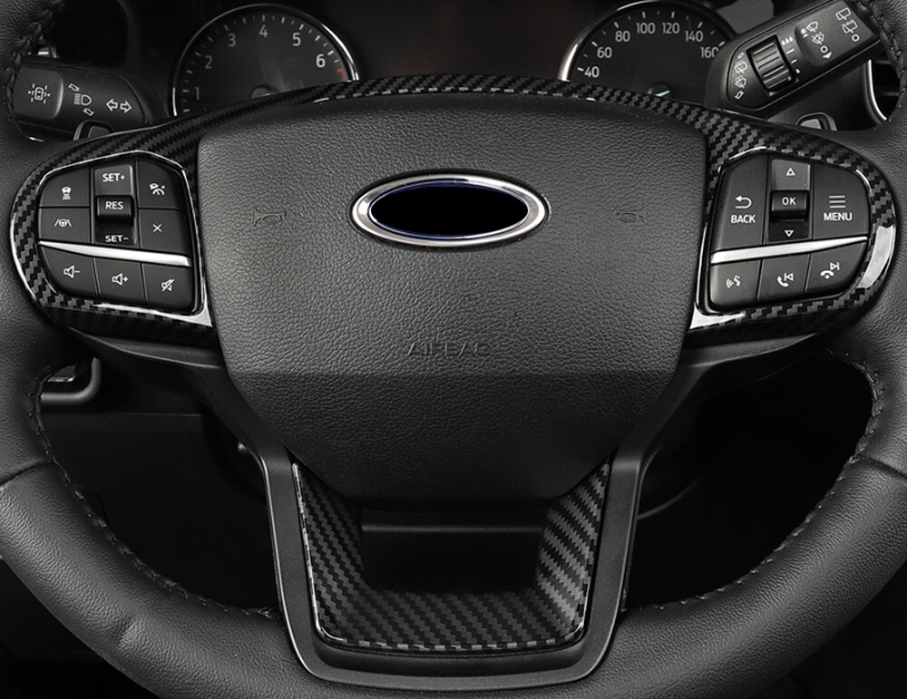 Carbon Fiber Look Steering Wheel Decor Cover Trim for Ford Explorer ...